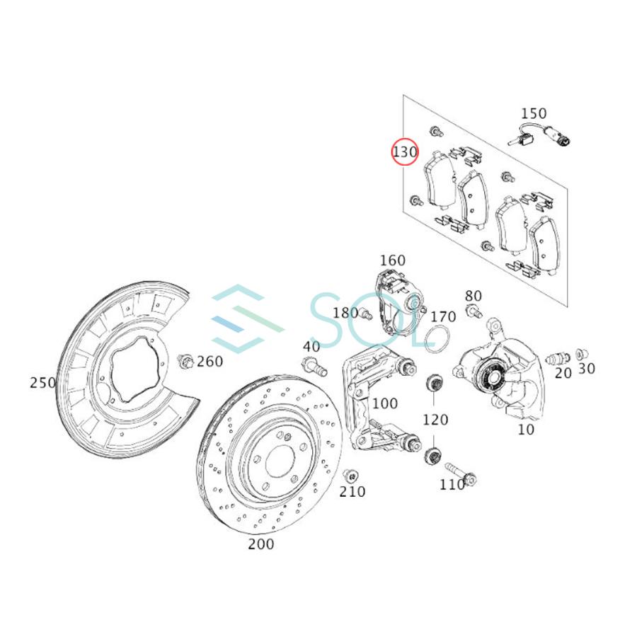 Mercedes-Benz ベンツ W222 W217 リア 低ダスト ブレーキパッド 左右セット S400 S550 S600 ...