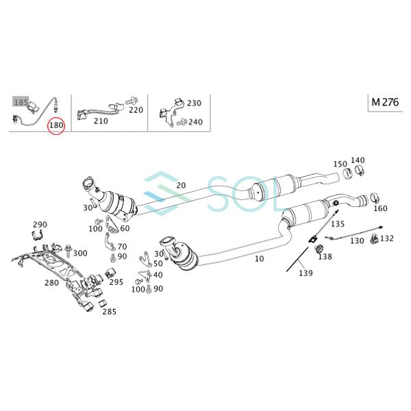Mercedes-Benz ベンツ W204 W205 W211 W212 W207 W213 O2センサー ラムダセンサー C180 ...