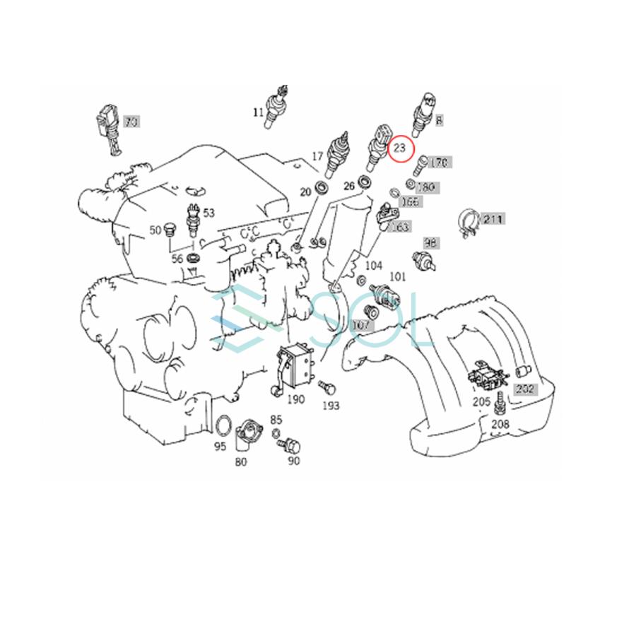 Mercedes-Benz ベンツ W201 W124 R129 テンプセンサー 水温センサー クーリングファンスイッチ 190E E300 ...