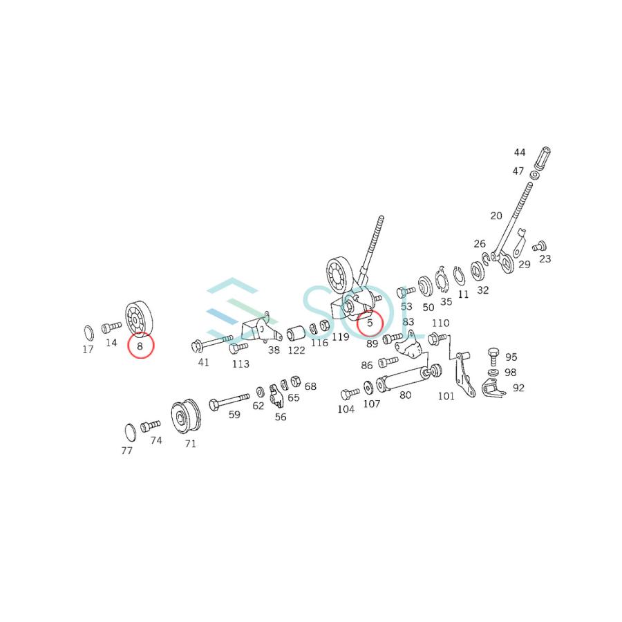 Mercedes-Benz（メルセデス・ベンツ） ベンツ W201 W124 ベルトテンショナー プーリー×2 ファンベルト 4点セット ...