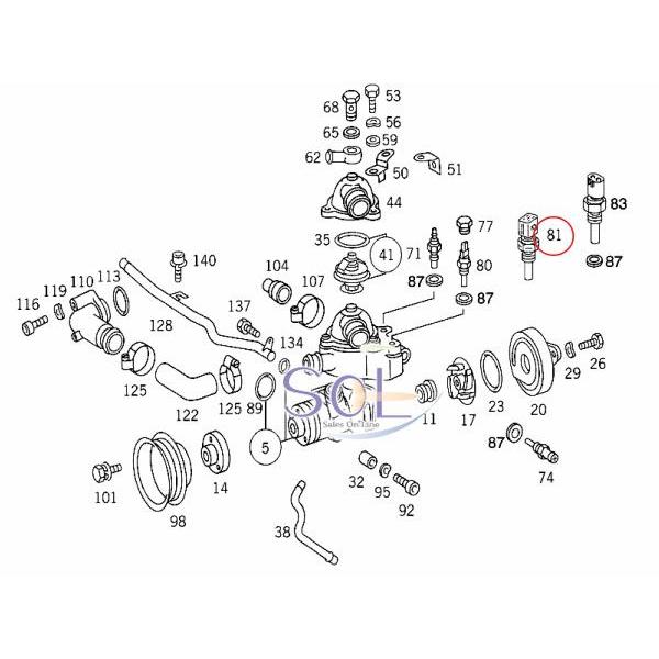 Mercedes-Benz（メルセデス・ベンツ） ベンツ W202 W208 W124 W210 クーラント 水温センサー C200 C220 ...