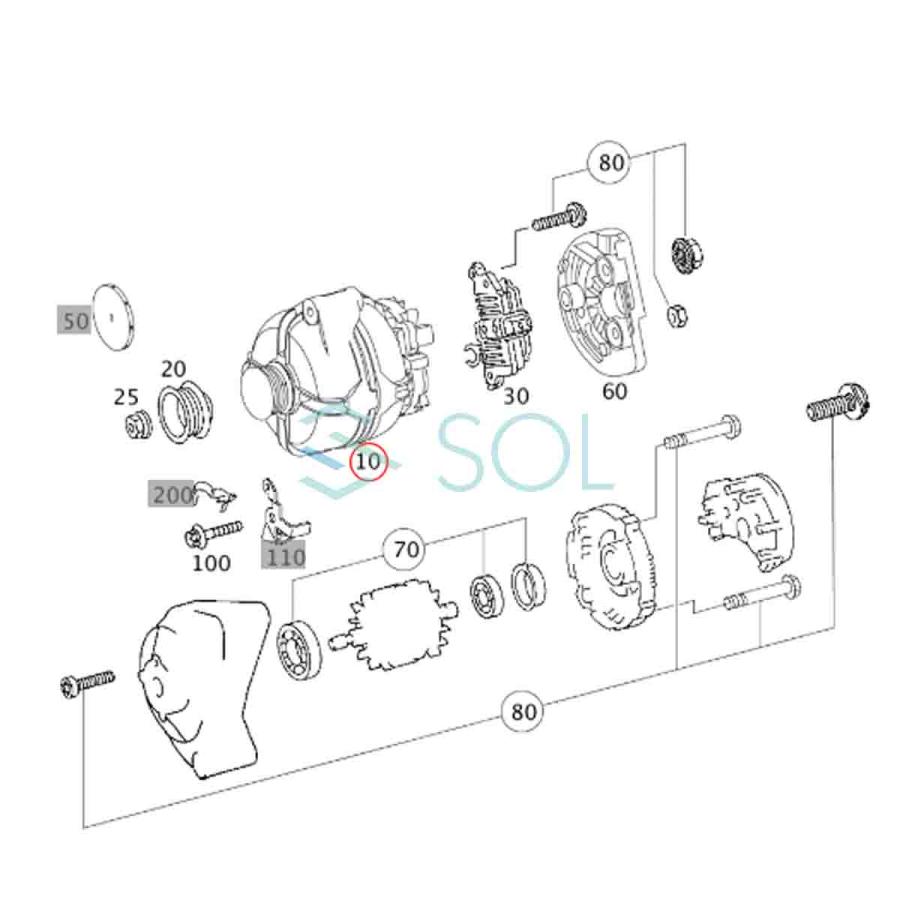 Mercedes-Benz ベンツ W164 W216 オルタネーター ダイナモ VALEO製 ML350 ML500 ML550 CL550 ...