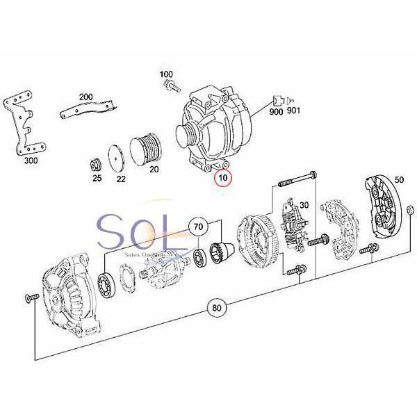 Mercedes-Benz メルセデスベンツ W204 C250 オルタネーター 0131543502 0131545602 コア返却不要 ...