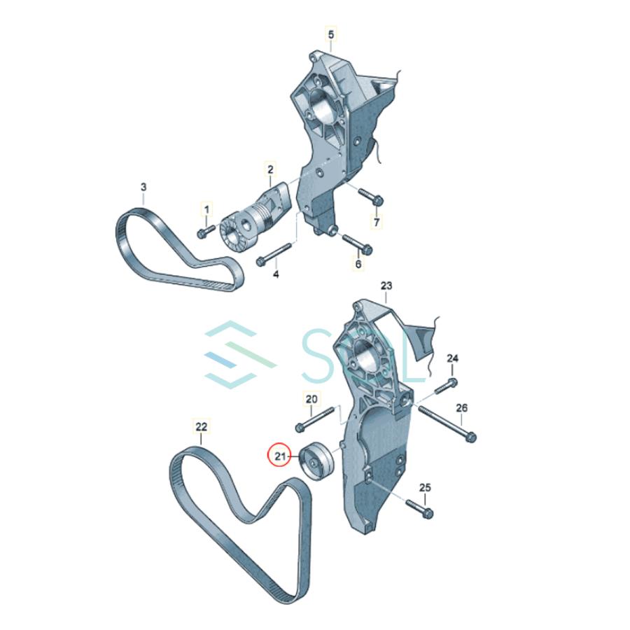 Audi アイドラプーリー テンションローラー 出荷締切18時 アウディ A3 TT 8P 8J 022145276F 022145276C ...