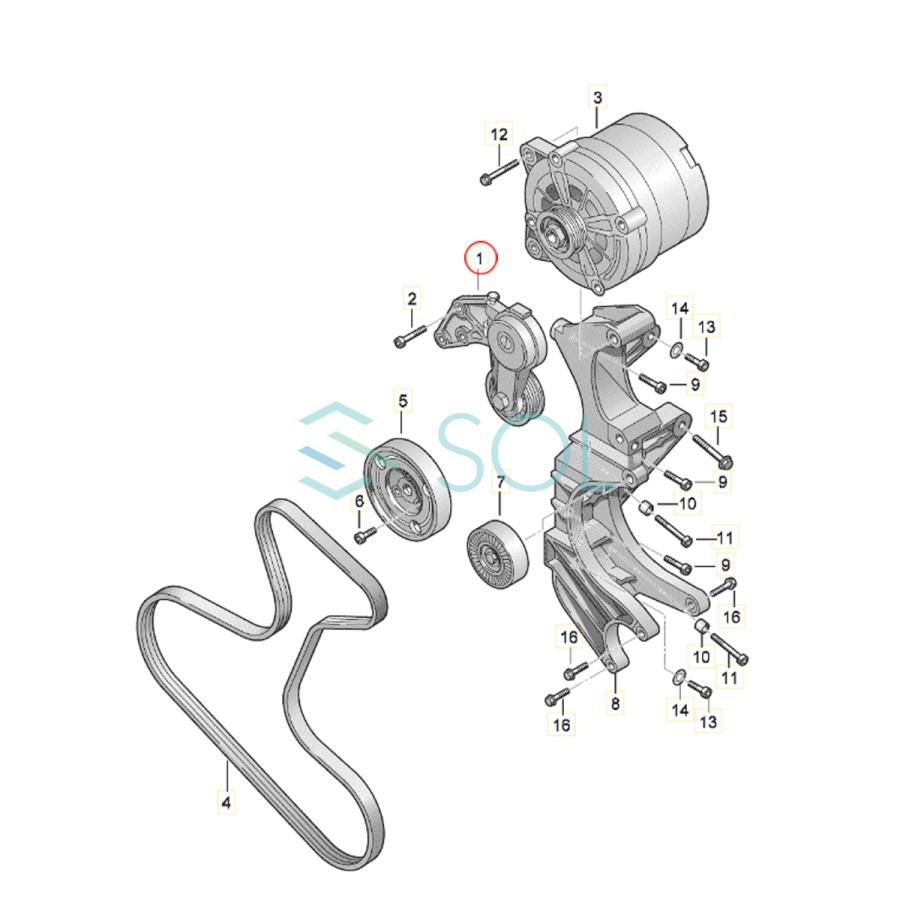 ポルシェ カイエン(92A) ベルトテンショナー 95510229900 95510236100 95510236101 出荷締切18時 ...