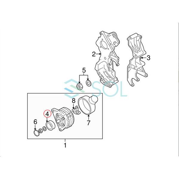 フォルクスワーゲン VW ジェッタ3 1K2 ジェッタ4 162 163 AV3 AV2 ルポ 6Z1 6E1 ゴルフ6 5K1 AJ5 517 オルタネーター プーリー 保護キャップ付 ...