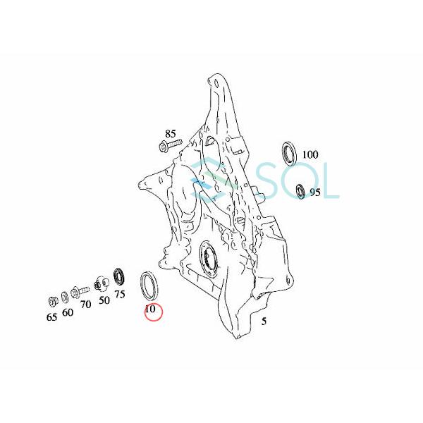 ベンツ W126 クランクシャフトオイルシール 300SE 420SEL 500SE 500SEL 560SEL 0239978447 ...