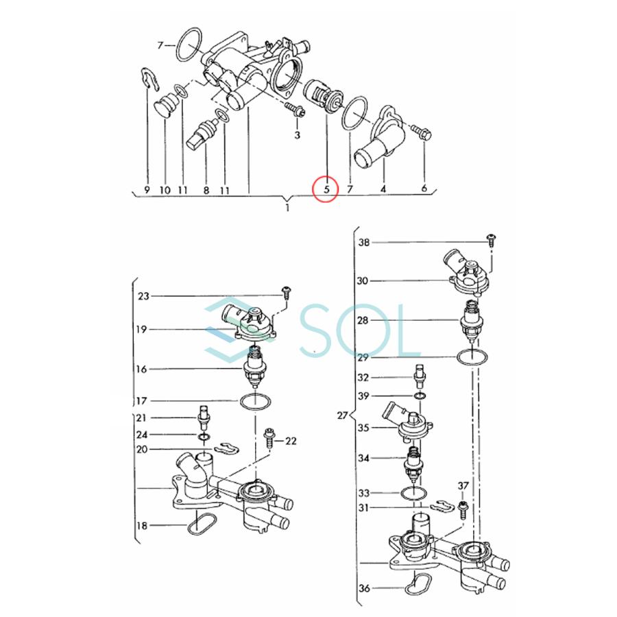 フォルクスワーゲン VW ポロ(6N2 9N_ 6R1 6C1) サーモスタット 83度開弁 032121110F 出荷締切18時 : 自動車 ...