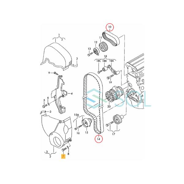 フォルクスワーゲン VW ゴルフ4 ゴルフ5 ゴルフ6 ゴルフプラス ニュービートル ルポ ポロ タイミングベルトセット ...