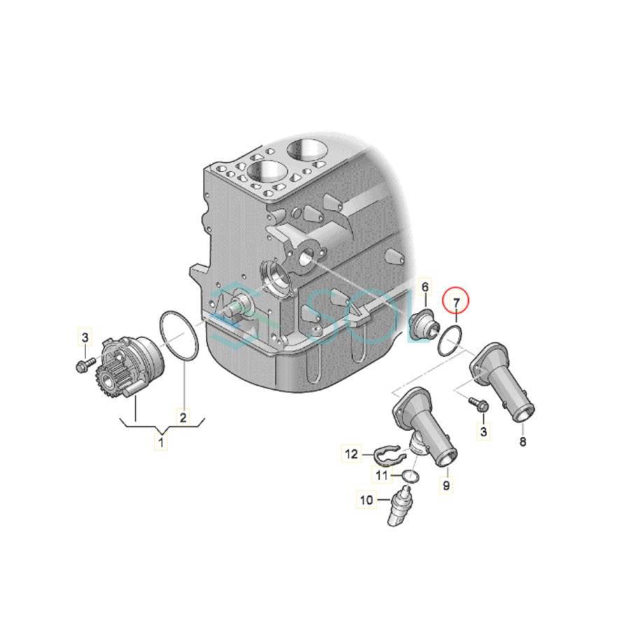 フォルクスワーゲン（Volkswagen） VW ゴルフ4(1J1) ボーラ(1J2) コラード(53I) サーモスタット ガスケット ...