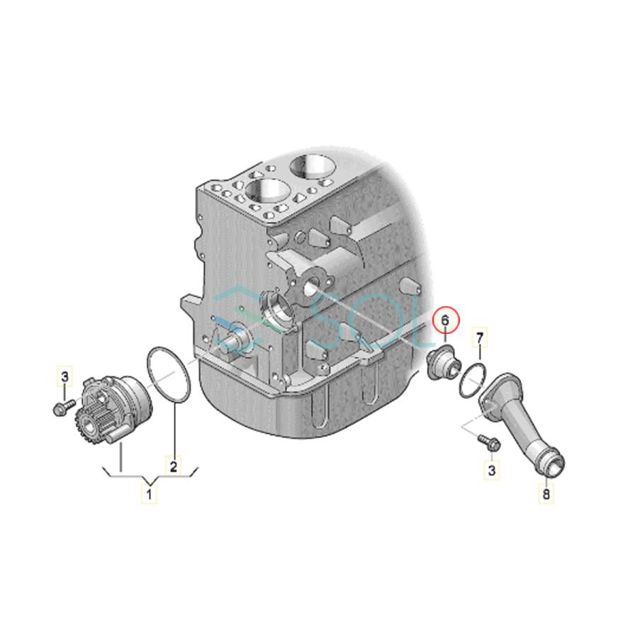 アウディ A3(8P1 8PA 8VS 8VM) A4 B6(8E5) A4 B7(8EC 8ED) サーモスタット ガスケット付 開弁87 ...