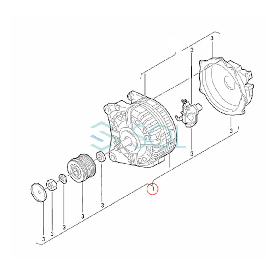 フォルクスワーゲン VW ゴルフ7(5G1 BQ1 BE1 BE2 BA5 BV5) ポロ(6R1 6C1) オルタネーター 04E903023K 04E903023KX 出荷締切18時 ...