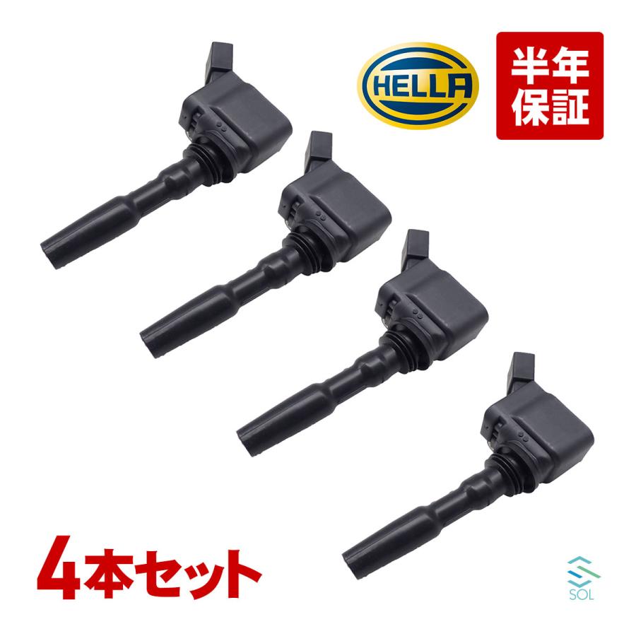 Audi HELLA イグニッションコイル 4本セット 1台分 出荷締切18時 アウディ A1 A3 A4 Q2 Q3 04E905110K ...