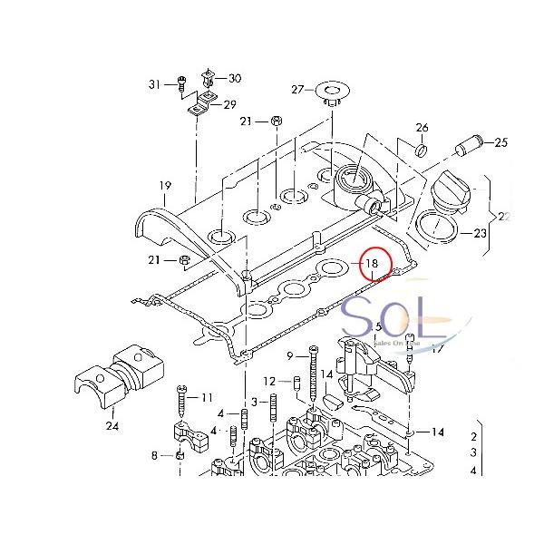 Audi（アウディ） A4 B5 A6 4B C5 4A C4 シリンダーヘッドカバー ガスケット タペットカバーパッキン ...