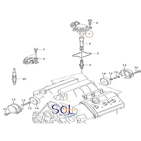 Audi アウディ A3(8L1 A4) A4(8D2 8D5 B5) A6(4B2 C5) ALLROAD(4BH イグニッションコイル 4 ...