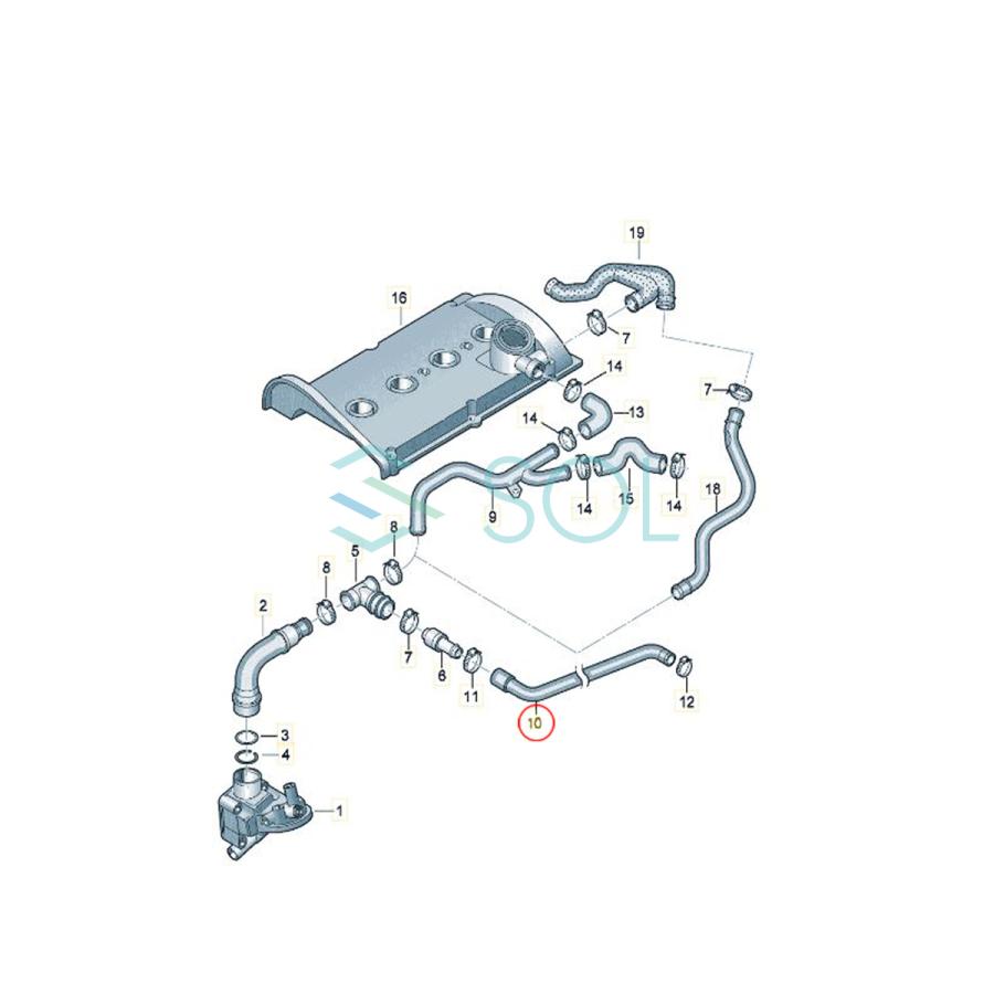 フォルクスワーゲン VW ボーラ(1J2) ゴルフ4(1J1 1J5) ブリーザーホース ブローバイホース 06A103221BK ...