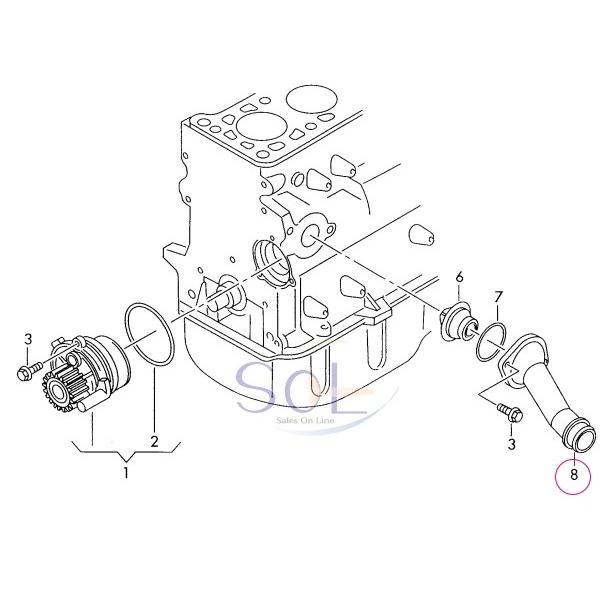 フォルクスワーゲン（Volkswagen） VW サーモスタットハウジング ニュービートル ゴルフ4 ゴルフ5 ボーラ カバー クラントホース ...