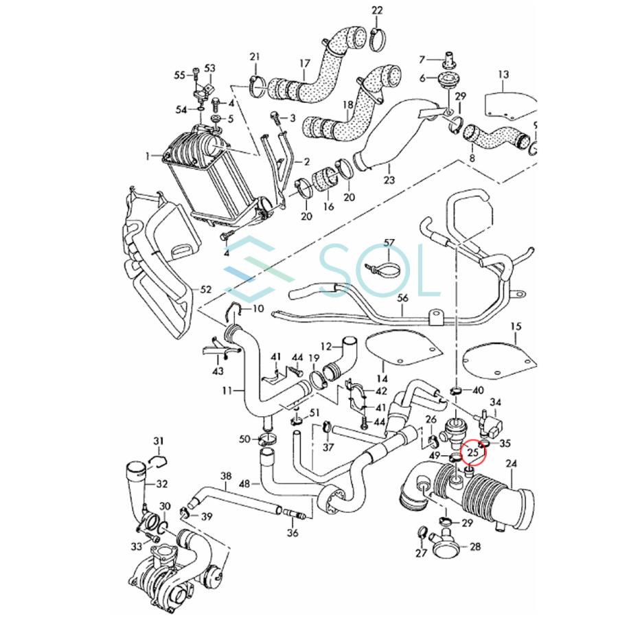 Audi アウディ A3(8L1) A4(8D2 8D5 8E2 8E5 8H7 8EC 8ED 8HE) A6(4B2 4B5) TT(8N3 8N9) ターボチャージャー カットオフバルブ ...