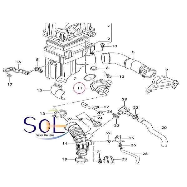 Audi アウディ A3(8L1) A4(8D2 8D5 B5 8E2 8E5 B6 8H7 8HE 8EC 8ED B7) A6(4B2 4B5 C5) TT(8N3 8N9) エアマス ...