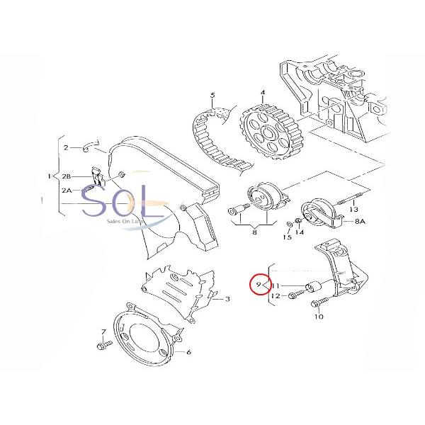 Audi アウディ A1(8X1 8XF) A3(8L1 8P1 8PA) A4(8D2 8D5 B5 8E2 8E5 B6 8H7 8HE 8EC 8ED B7) タイミングベルト ガイド ...