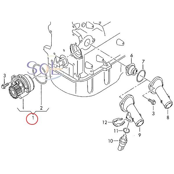 Audi アウディ A3(8L1 8P1 8PA 8P7) A4(8D2 8D5 B5 8E2 8E5 B6 8HE 8EC 8ED B7) A6(4B2 4B5 C5 ) ウォーターポンプ ...
