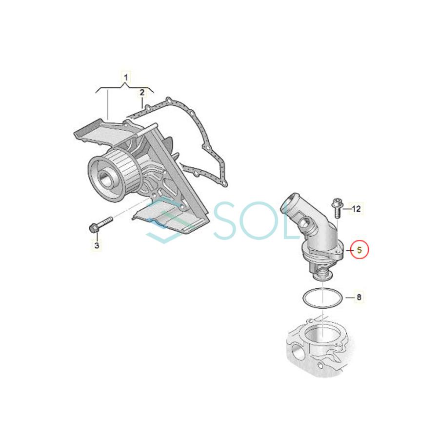 Audi アウディ A4 B6 B7(8E2 8E5 8EC) A6 C5 C6(4B2 4B5 4F2 4F5) サーモスタット 92℃ 開弁式 06C121111E 06C121111C ...