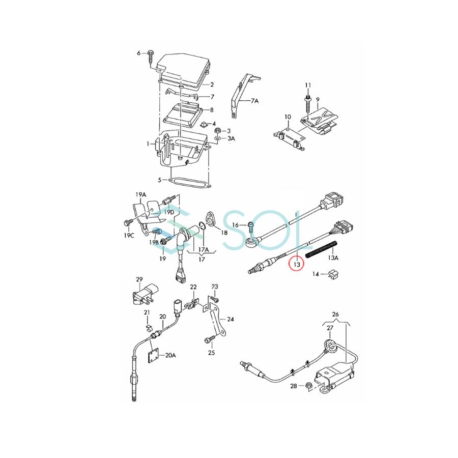 VW ルポ(6X1 6E1 6N2) O2センサー ラムダセンサー 触媒後側 06E906265D 出荷締切18時 :06E906265D ...