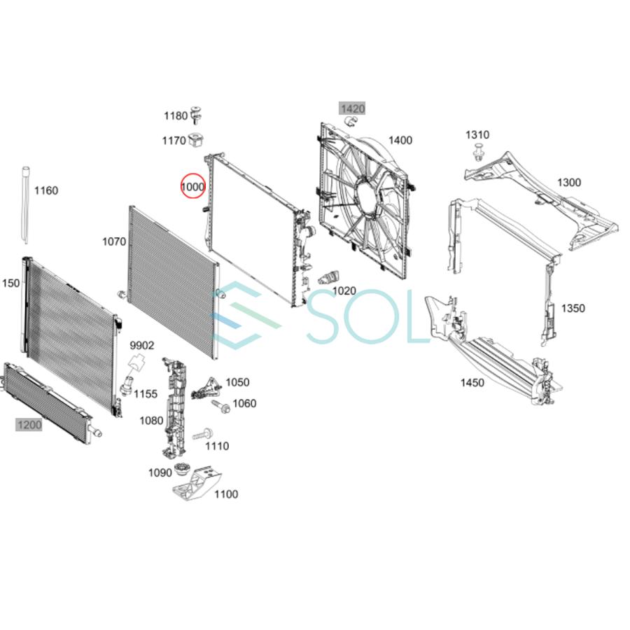Mercedes-Benz CAPSOL ベンツ CLSクラス W257 CLS220d ラジエーター ラジエター 冷却装置 ...