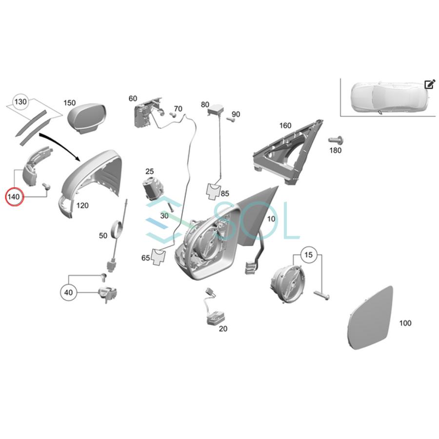 Mercedes-Benz ベンツ W447 純正 ドアミラーウィンカー ブラック 左側 V220d V260 0999067101 出荷締切 ...
