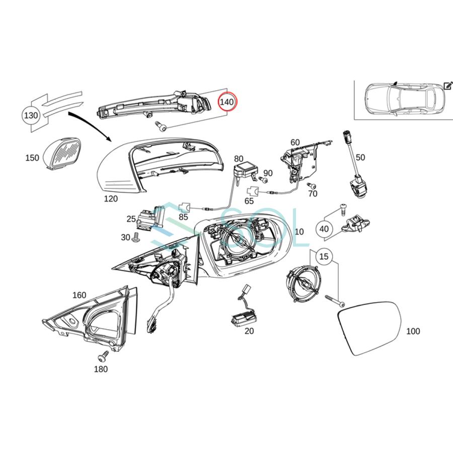 Mercedes-Benz ベンツ W463A AMGナイトパッケージ 純正 ドアミラーウィンカー ブラック 右側 G350d G400d ...