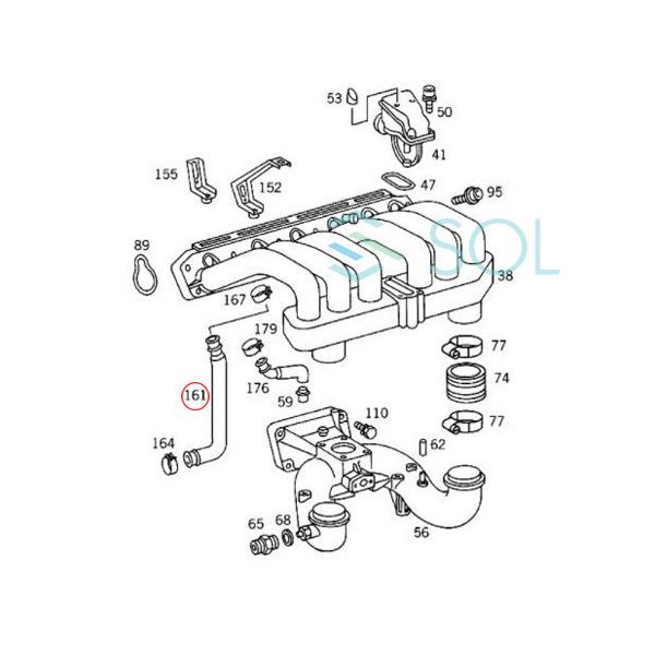 Mercedes-Benz（メルセデス・ベンツ） ベンツ SLクラス R129 SL320 ブローバイホース ブリーザーホース ...