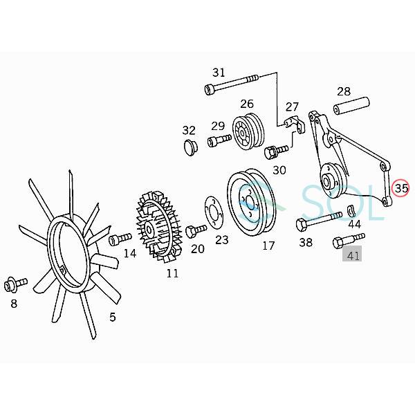 ベンツ W124 W210 W140 W463 R129 ファンブラケット E280 E320 S280 S320 G320 SL320 ...