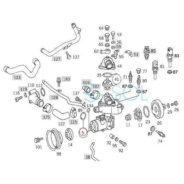 Mercedes-Benz（メルセデス・ベンツ） ベンツ W140 W463 ウォーターポンプ S280 S320 G320 ...