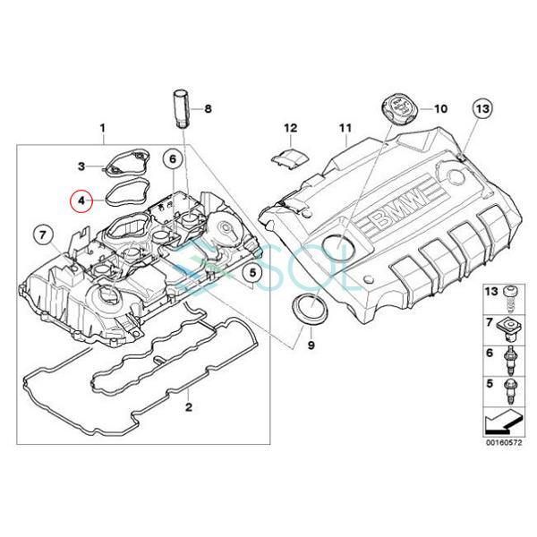 BMW BMW E82 E87 E88 E90 E91 E92 シリンダーヘッドカバーガスケット 116i 118i 120i 320i ...