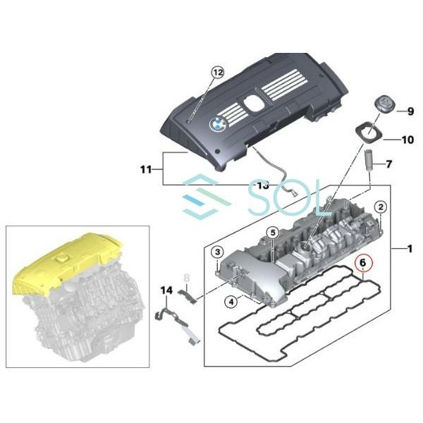 BMW E82 E88 E90 E91 E92 E93 シリンダー ヘッドカバーガスケット タペットパッキン 135i 335i M3 11127565286 出荷締切18時 : 自動車パーツ ...