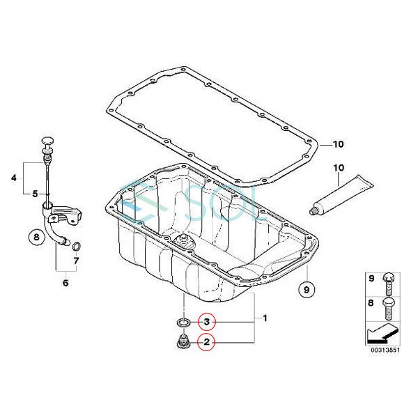 BMW BMW MINI R55 R56 R57 R58 R59 R60 R61 ドレンボルト ワッシャー付 ワン クーパー クーパーS ...