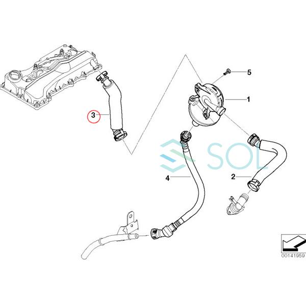 BMW BMW E87 クランクケース ブローバイホース ベンチレーションホース ブリーザーホース 118i 11157542633 出荷締切 ...