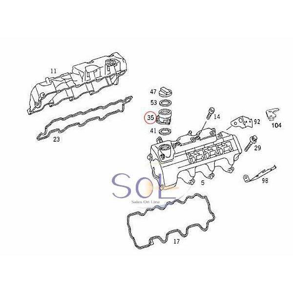 Mercedes-Benz ベンツ W208 W209 W163 オイルフィラーネック 純正品 CLK240 CLK320 ML320 ...