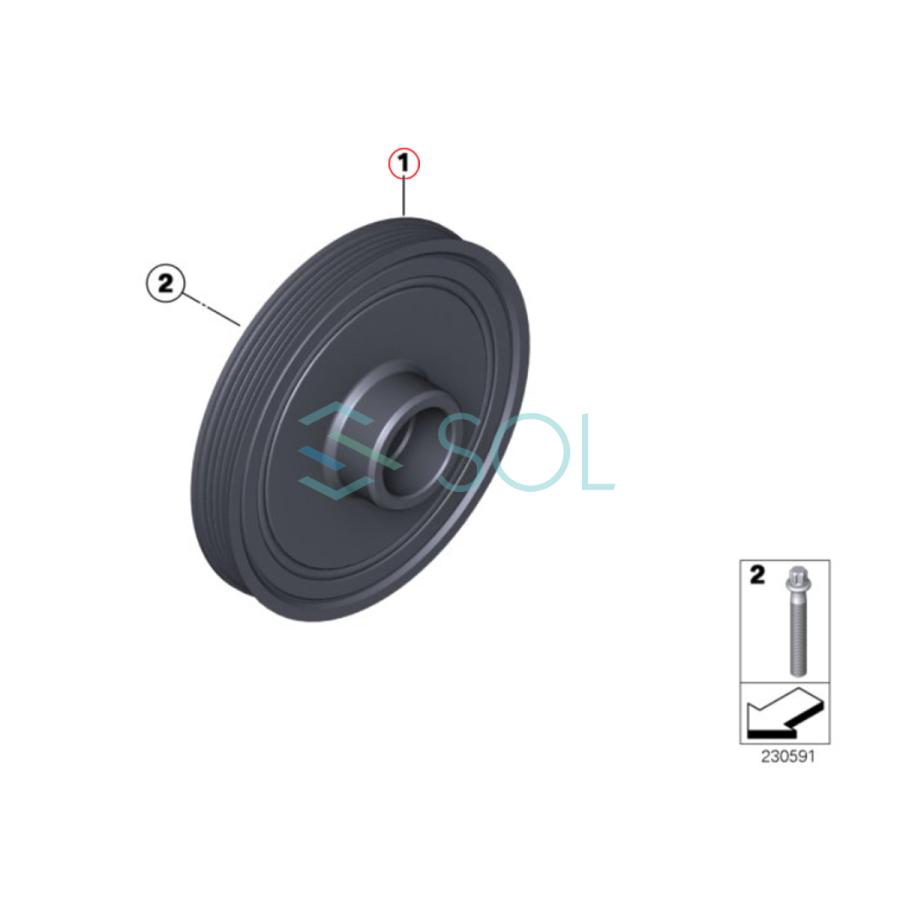 BMW BMW MINI R56 R60 R61 クランクプーリー バイブレーションダンパー クーパーD クーパーSD 11238477129 ...