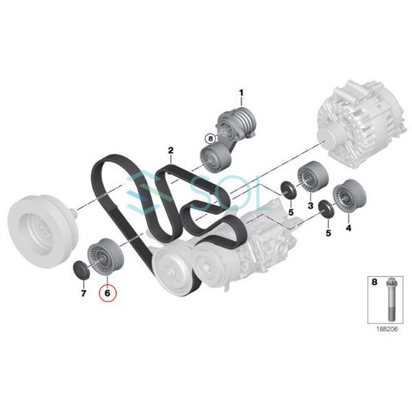 BMW F01 F02 E71 X6 アイドラプーリー 740i 740Li 35iX 11287627053 11284601379 ...