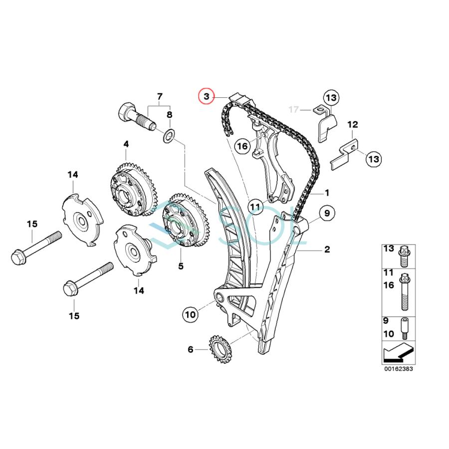 BMW E82 E87 E88 E46 E90 E91 E92 E84 X1 タイミングチェーン スライディングレール 118i 120i ...