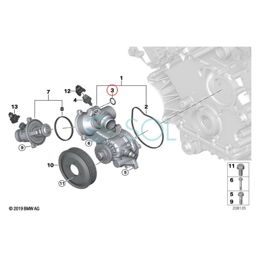 BMW E60 E61 E63 E64 ウォーターホース リターンホース Oリング 540i 545i 550i 645Ci 650i 11517507717 出荷締切18時 : 自動車パーツ ...
