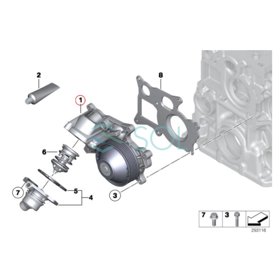 BMW F20 F21 F30 F31 F34 F25 X3 ウォーターポンプ 118d 320d 20dx 11518516204 11517810833 出荷締切18時 ...