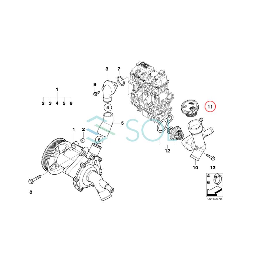 BMW BMW MINI R50 R52 ラジエーター サーモスタットハウジング キャップ ワン クーパー 11531486703 出荷締切 ...
