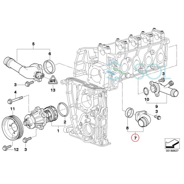 BMW E46 ウォーターホース フランジ コネクター 接続ピース 318i 318Ci 11531743329 出荷締切18時 : 自動車 ...