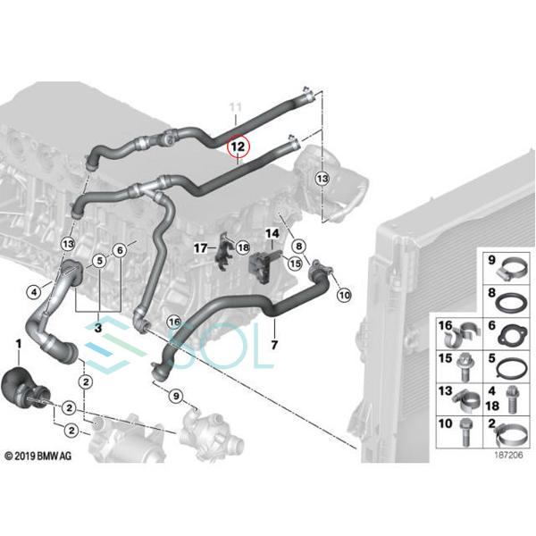 BMW E70 X5 ラジエーター ウォーターホース ヒーターホース 3.0si 11537609944 出荷締切18時 : 自動車パーツの ...