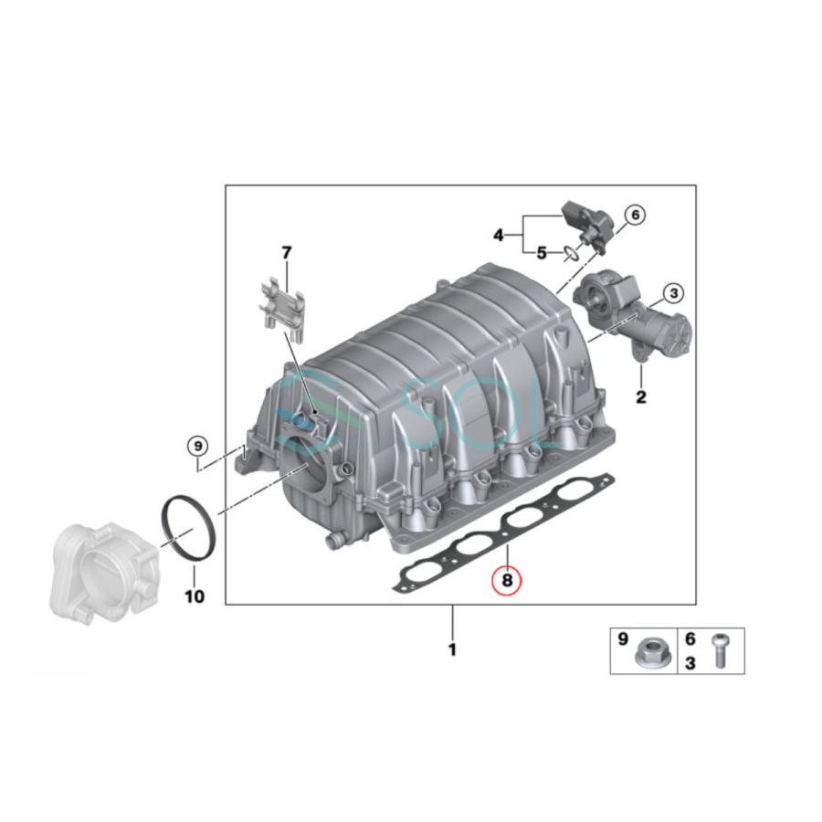 BMW E65 E66 E53 X5 インマニガスケット インテークマニホールドガスケット 左右セット 735i 745i 745Li 4.4i 4.8is 11617521181 ...