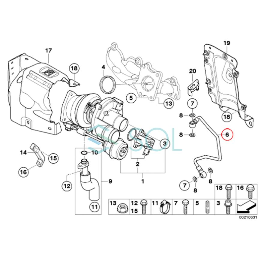 BMW ターボオイルパイプ オイルホース 出荷締切18時 BMW MINI R55 R56 R57 R58 R59 R60 R61 クーパー ...