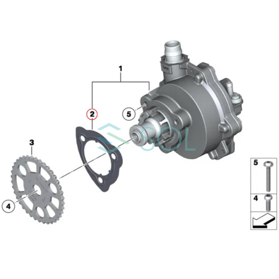 BMW バキュームポンプ ガスケット 出荷締切18時 E82 E87 E88 F20 F21 F22 E90 E91 E92 E93 F31 ...
