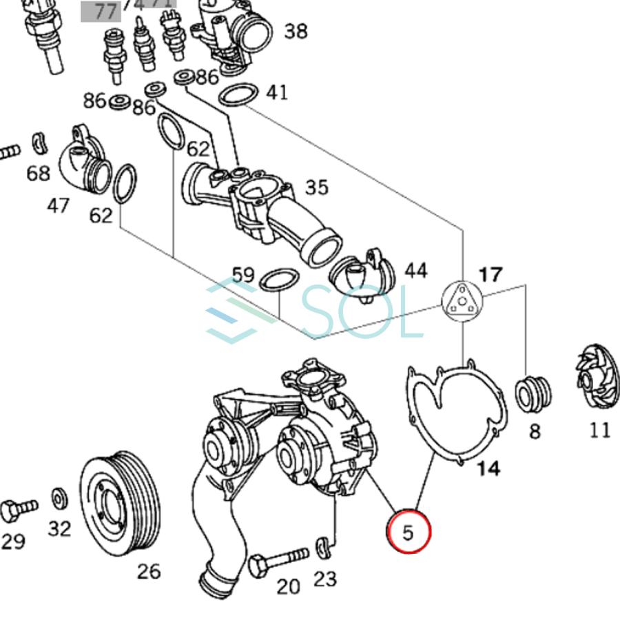 Mercedes-Benz ベンツ W140 C140 R129 ウォーターポンプ S600 600SE 600SEL 600SEC ...